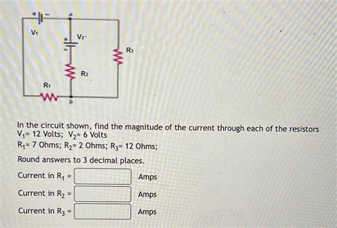 [solved] V1 Vz R3 R2 R1 In The Circuit Shown Find The Magnitude Of The