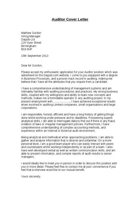 Senior Internal Auditor Cover Letter Coverletterpedia