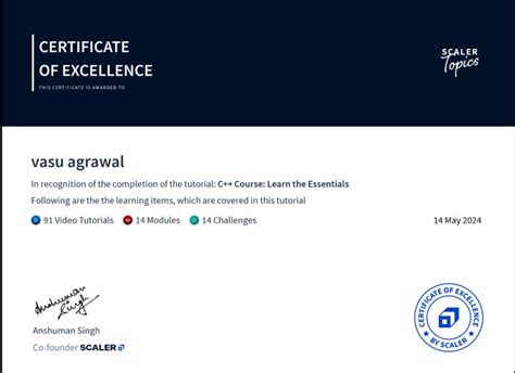 Vasu Agrawal On Linkedin Cplusplus Programming Certificate