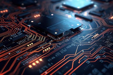 Premium Photo Close Up Of Abstract Circuit Cyberpunk Aesthetic