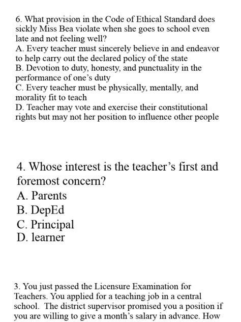10 Item Test Ethics Pdf Teachers Morality