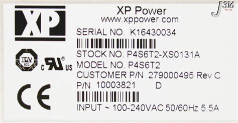 34029 Xp Power Power Supply 24vdc Pn 10003821 P4s6t2 J316gallery