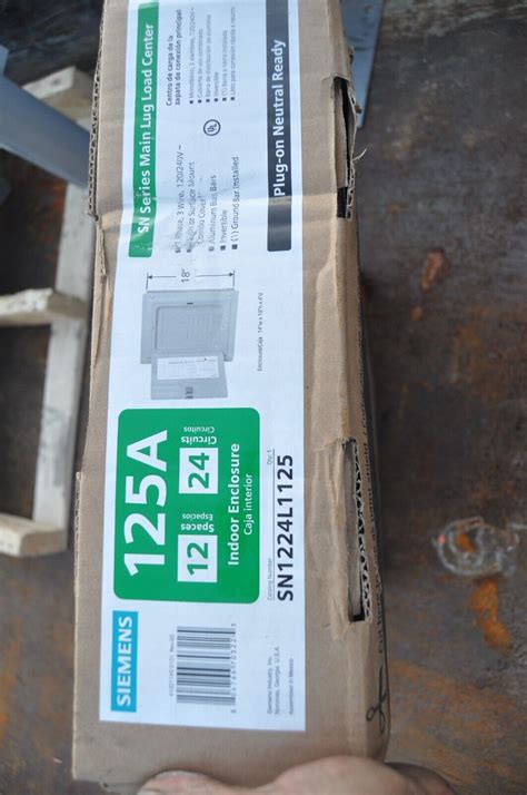 Siemens SN1224L1125 125A 12 space 24 circuits INDOOR Main Lug | eBay