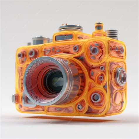 Premium Photo Orange Camera 3d Object Design With Layered And Complex