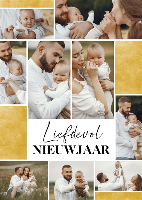 Nieuwjaarskaartje Fotocollage Liefdevol Kaartje2go