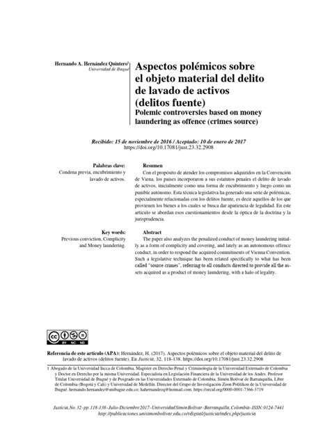 Aspectos Polémicos Sobre El Objeto Material Del Delito De Lavado De