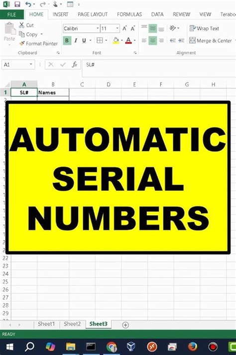 Automatic Serial Numbers In Excel Exceltips Exceltricks Trending