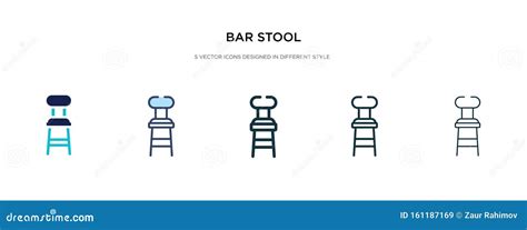 Bar Stool Icon In Different Style Vector Illustration Two Colored And