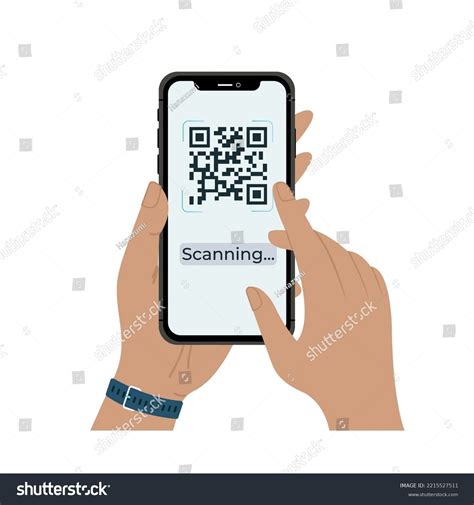 Smartphone Scanning Qr Code Vector Illustration Stock Vector Royalty