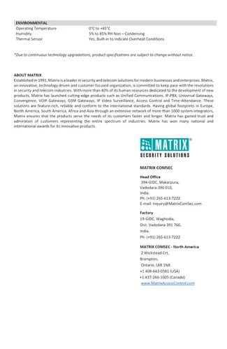 Matrix Cosec Cogniface Integra200e Face Recognition At Best Price In Bilaspur