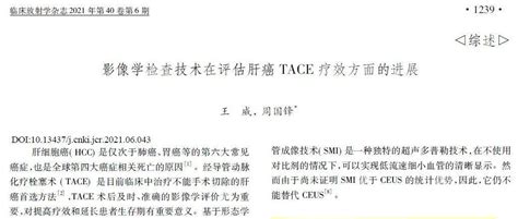 综述丨影像学检查技术在评估肝癌tace疗效方面的进展病例