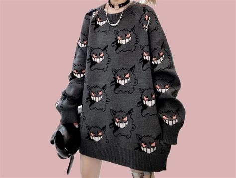 Sweater Women Harajuku Pattern Pullover Loose Style Autumn Etsy