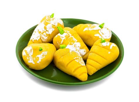 Indian Sweet Food Mango Mawa Pedha Or Peda Stock Image Image Of