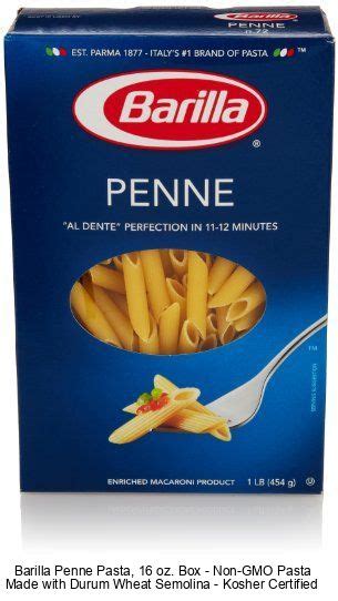 Barilla Penne Pasta 16 Oz Box Non Gmo Pasta Made With Durum Wheat