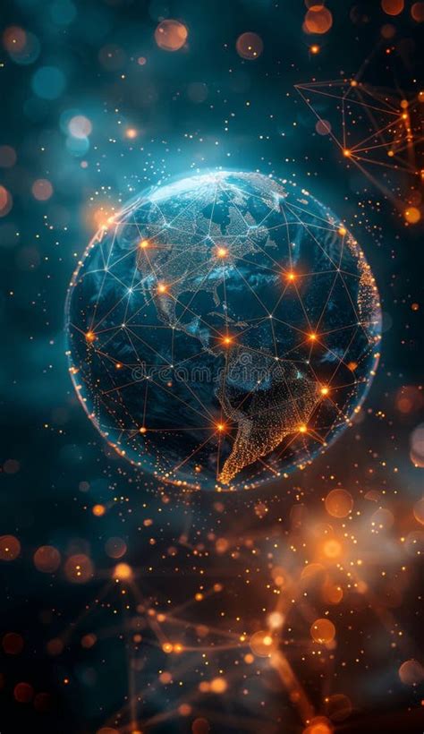 Digital Globe With Global Network Connections And Data Visualization Stock Image Image Of