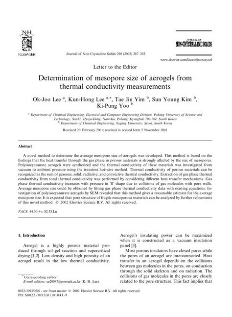 pdf determination of mesopore size of aerogels from thermal