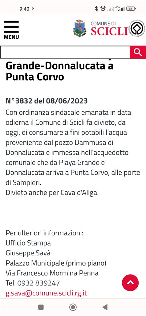 Scicli Turista Delusa Richiesta Informazione Per Disservizio Acqua