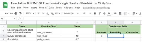 How To Use BINOMDIST Function In Google Sheets Sheetaki
