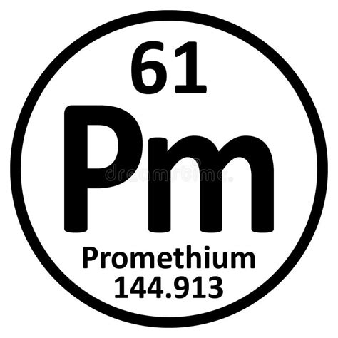 Periodic Table Element Promethium Icon Stock Illustration