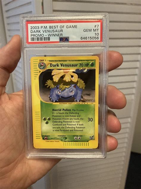 Mavin POKEMON PSA GEM MINT DARK VENUSAUR GOLD WINNER BEST OF GAME PROMO WOTC