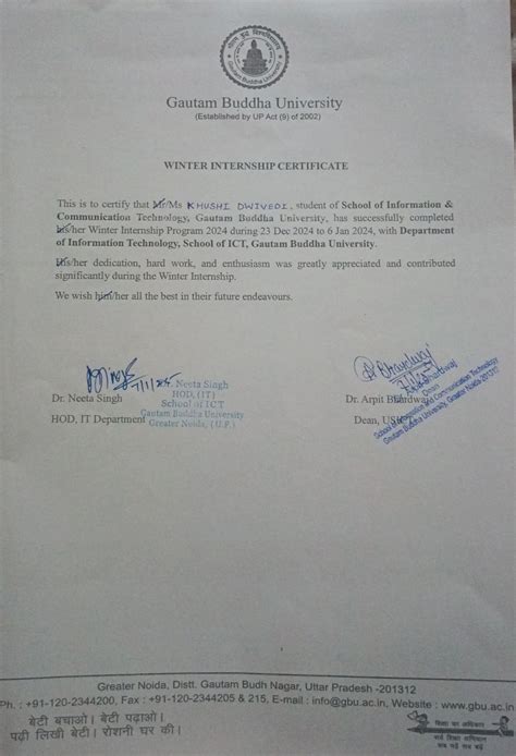 khushi dwivedi on linkedin internship itdepartment learning