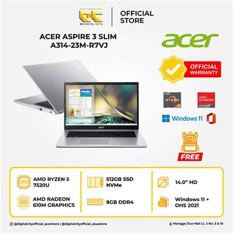 Jual Acer Aspire 3 Slim A314 23m R7vj Di Seller Digital City Mangga