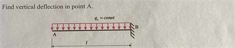 Solved Find vertical deflection in point A A ₂ const Chegg