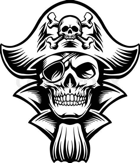 Skull Pirate Outline Clipart Graphic Stock Vector Colourbox