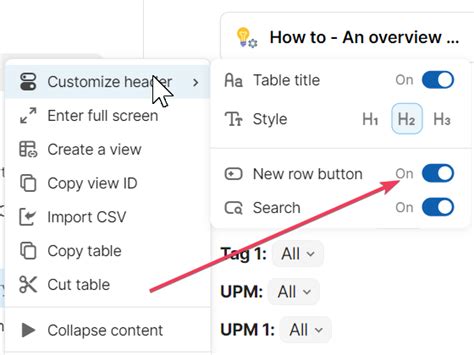 add new row button in table header info coda maker community