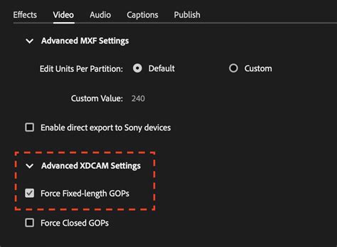 Hd Xdcam Export Guide Media Encoder Cc Peach Connect Ajuda