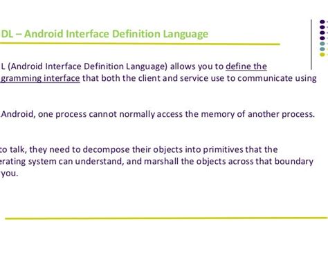 Aidl Android Interface Definition Language