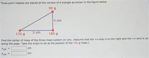 Solved Three Point Masses Are Placed At The Corners Of A Chegg