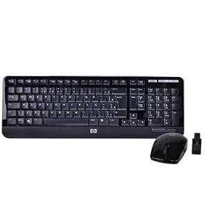 HP KG-1061 2.4GHz Wireless Keyboard & Optical Mouse Kit (Black) English ...