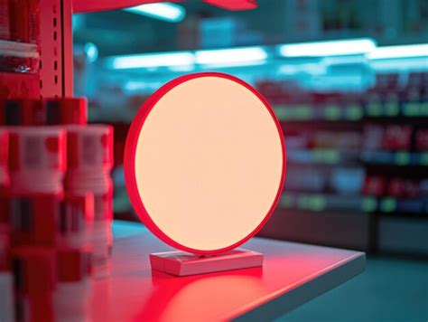 Red Light Table Top Premium Ai Generated Image