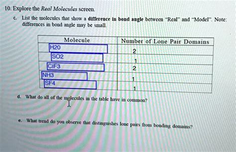 10 explore the real molecules screen c list the molecules that show