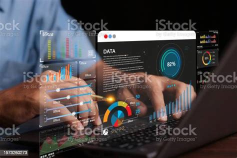 Data Analyst Working On Business Analytics Dashboard With Charts With