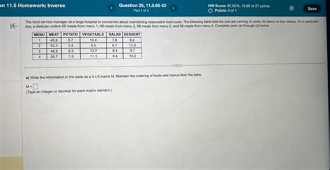 Solved A Write The Information In The Table As A 45 Matro Chegg