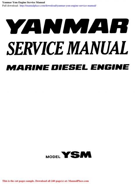 Yanmar Ysm Engine Service Manual Pdf
