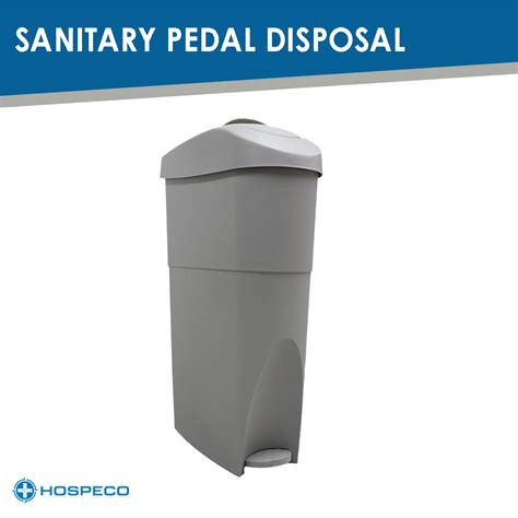 18L Sanitary Pedal Disposal Bin Gray Trash Bin Trash Can HOSPECO