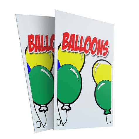 Balloons 2 Pack 24 X 36 Plastic Signs Sign Insert 4mm Corrugated