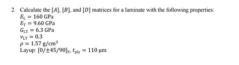 Solved Calculate The A B And D Matrices For A Chegg