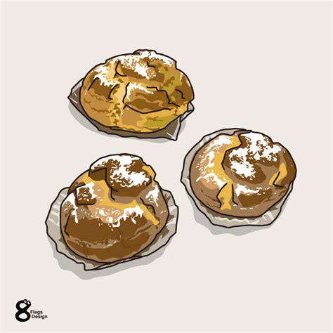 無料商用利用OKのベクター素材シュークリームのイラスト ベクターシェルフ