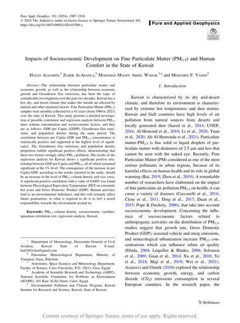 Impacts Of Socioeconomic Development On Fine Particulate Matter Pm25