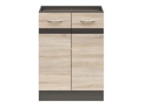 Szafka kuchenna dolna Junona Line 60 cm dwudrzwiowa dąb sonoma z