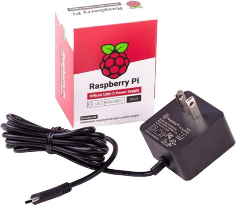 Raspberry Pi 15w Usb C Power Supply Us Black Electronics