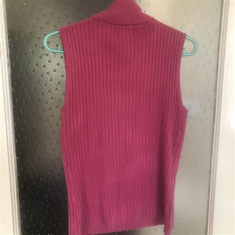 Hot Pink Ribbed Sleeveless Turtle Neck No Label But Depop