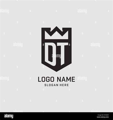 Initial Dt Logo Shield Shape Creative Esport Logo Design Vector