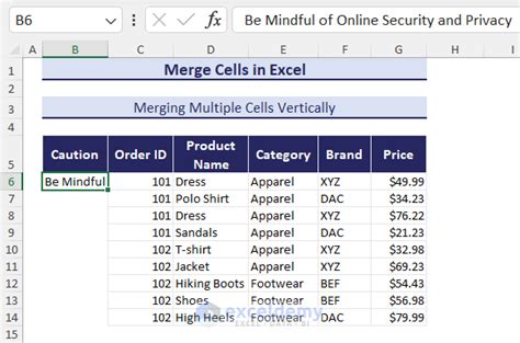 Merging Cells In Excel A Guide
