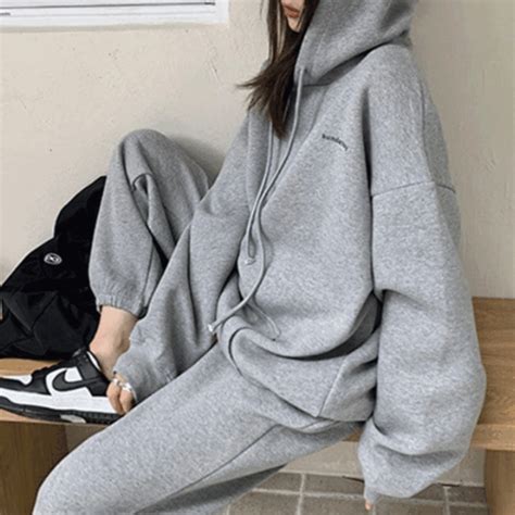 세트 루즈핏 후드티 조거팬츠 세트 블랙 그레이 베이지 봄 가을 여성 티셔츠 후드 트레이닝 운동 실내