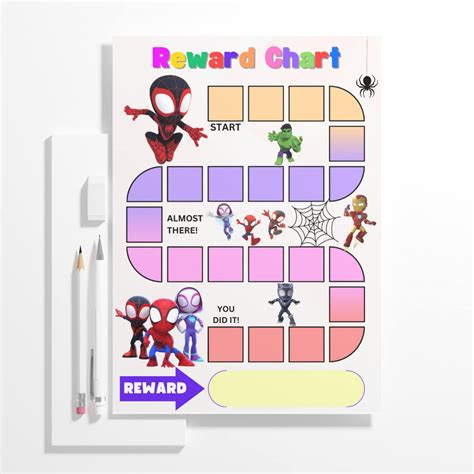 Spidey Reward Chart Printable Spidey Behavior Chart Digital Spidey And His Amazing Friends